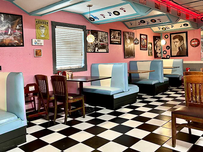 Those baby blue booths aren't just seating&mdash;they're front-row tickets to the greatest show on earth: breakfast served all day.