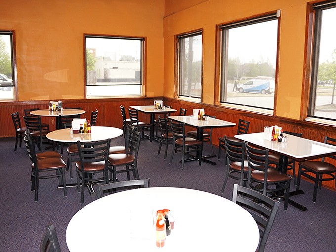 The quieter dining section offers respite for those who prefer their all-you-can-eat adventures with a side of conversation.