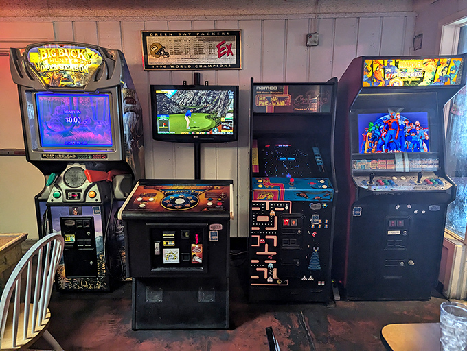 The arcade corner &ndash; where grown adults can temporarily forget adulting while battling digital enemies and chasing high scores from simpler times.