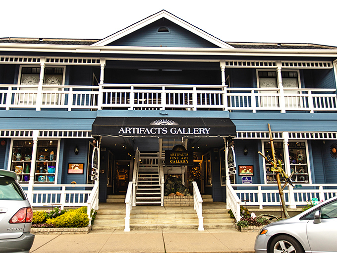 Artifacts Gallery's blue Victorian charm houses art that makes you wonder if you should have pursued that painting career after all.