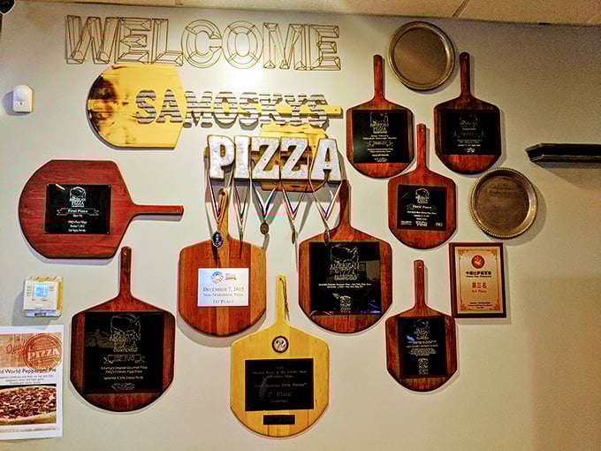 Wall of fame or hall of flame? These awards aren't just decorations&mdash;they're testaments to pizza perfection achieved time after time.