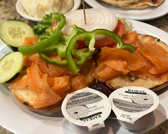 The Nova Scotia lox bagel &ndash; where silky salmon meets fresh vegetables in a breakfast that feels sophisticated enough to justify reading The New Yorker while eating it.