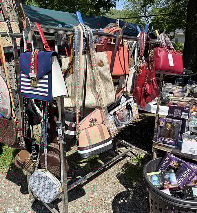 Designer bag heaven without the designer prices. Fashion's greatest hits hanging in suspended animation, waiting for their next shoulder.