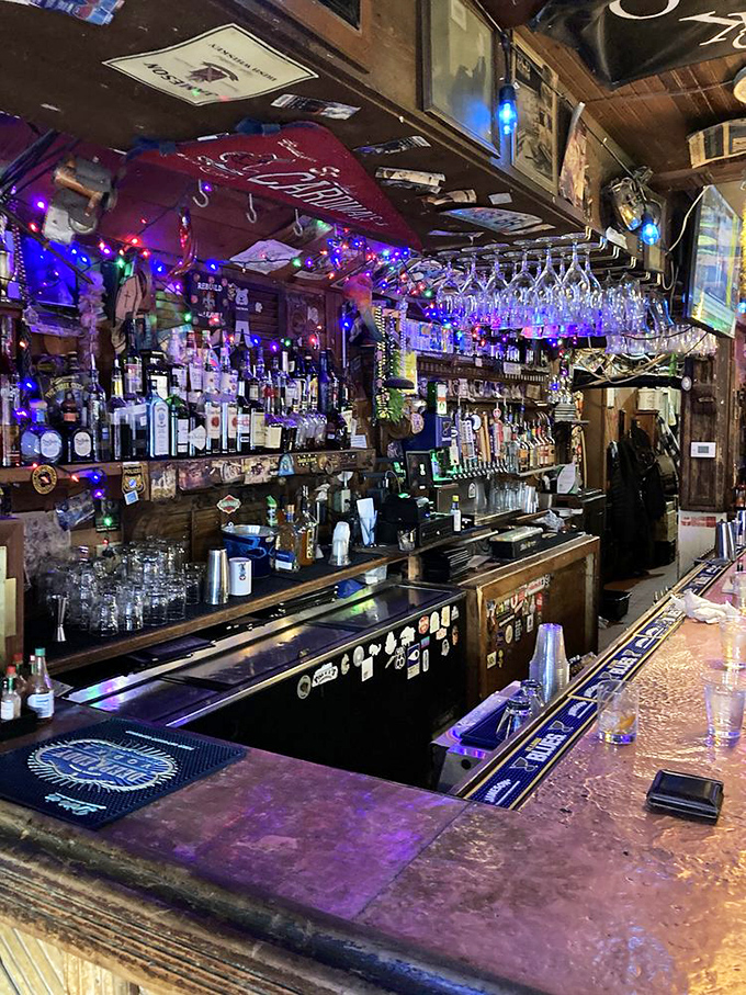 A bar that understands the importance of proper lighting&mdash;specifically, the kind that makes everyone look like they're in a blues music video. 