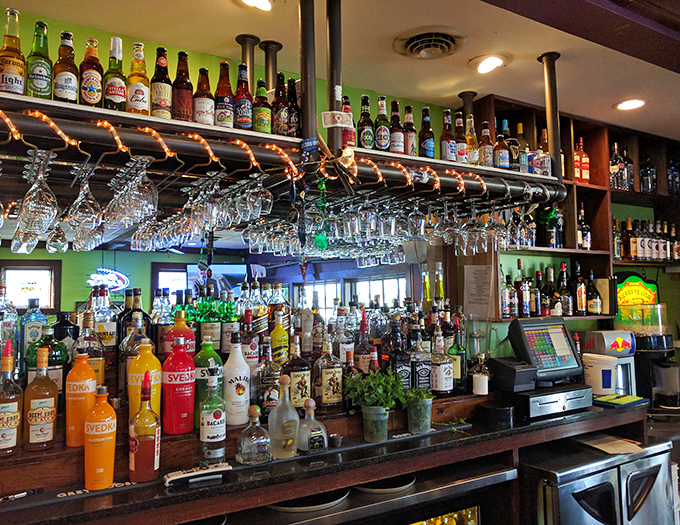 A bar stocked for serious business. With this many options, your only worry is deciding what to order first.