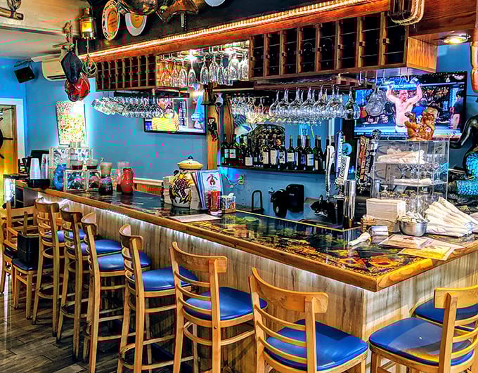 The bar where seafood stories get better with each telling, and where strangers become friends over shared lobster enthusiasm.