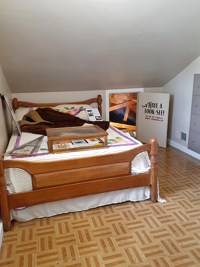 Sleeping in the toe section gives new meaning to "putting your feet up." The sloped ceiling follows the shoe's contour &ndash; architectural commitment at its finest.