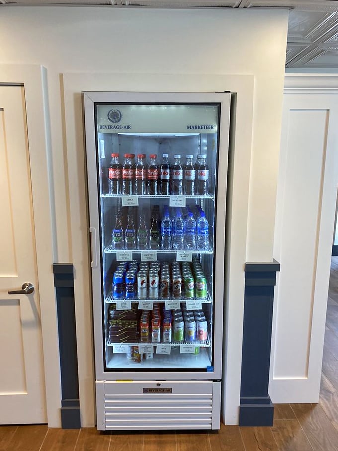 Even the beverage selection is thoughtfully curated. Because what goes better with peanut butter than an ice-cold soda from a perfectly organized cooler?