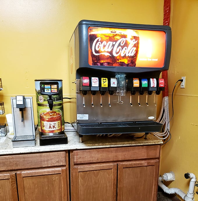 The self-serve drink station &ndash; where free refills and endless ice make you feel like you've won a small lottery. The unsung hero of any great casual dining experience.