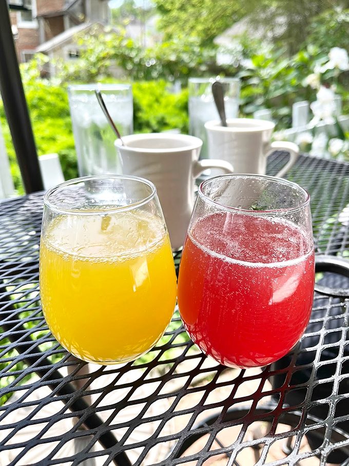 Morning beverages lined up like liquid happiness&mdash;from robust coffee to fresh juices that taste like actual fruit.