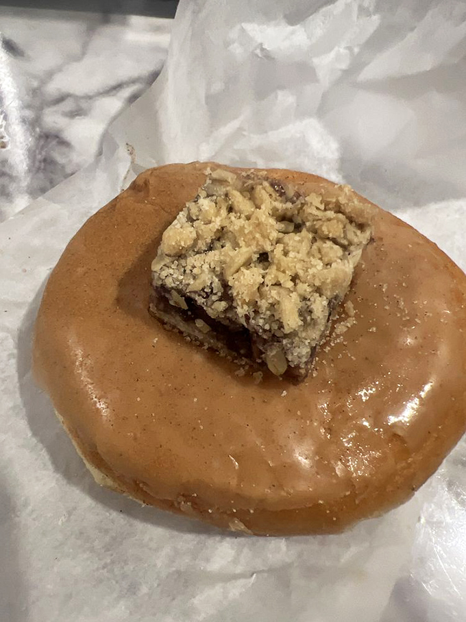 Cookie butter meets blueberry in this glazed masterpiece, topped with crumble that adds textural contrast worthy of a standing ovation.