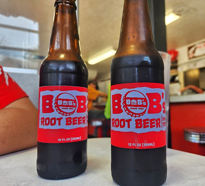 Bob's branded root beer &ndash; because sometimes you need something sweet and nostalgic to wash down all that savory perfection.