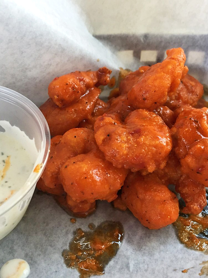 Buffalo shrimp that delivers the perfect heat-to-sweet ratio, with cooling ranch standing by like a culinary first responder.