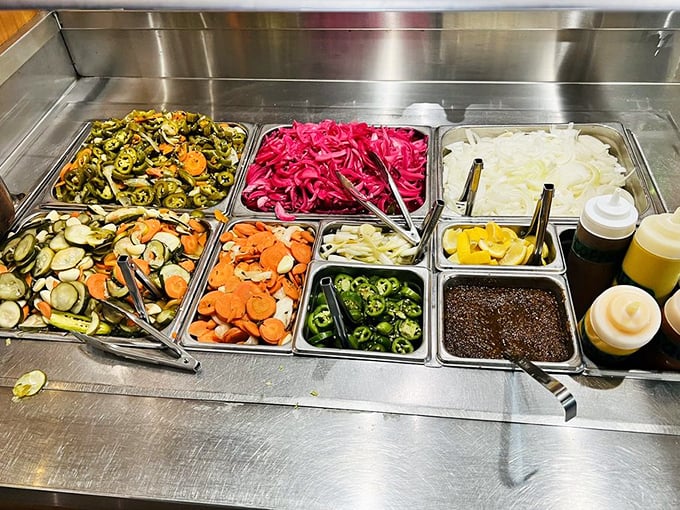 A barbecue buffet that looks like it was designed by someone who truly understands comfort.