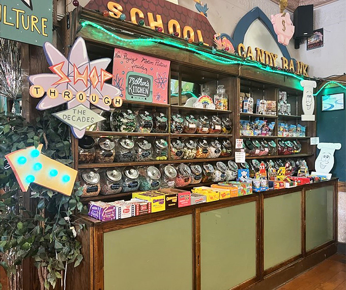 The candy counter looks like Willy Wonka's retirement plan &ndash; sweet, organized, and utterly irresistible to kids of all ages.