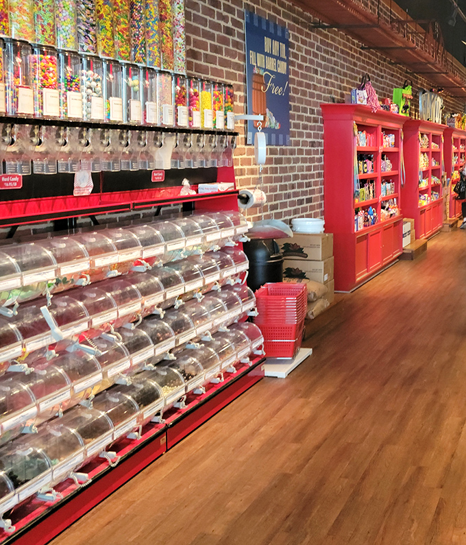 A candy wonderland where willpower goes to die. Diet resolutions are no match for this colorful array of sweet temptations.