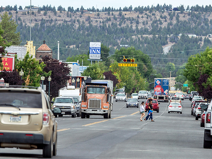 Downtown Alturas bustles at its own unhurried pace, where pedestrians and semi-trucks share the road with equal right-of-way.