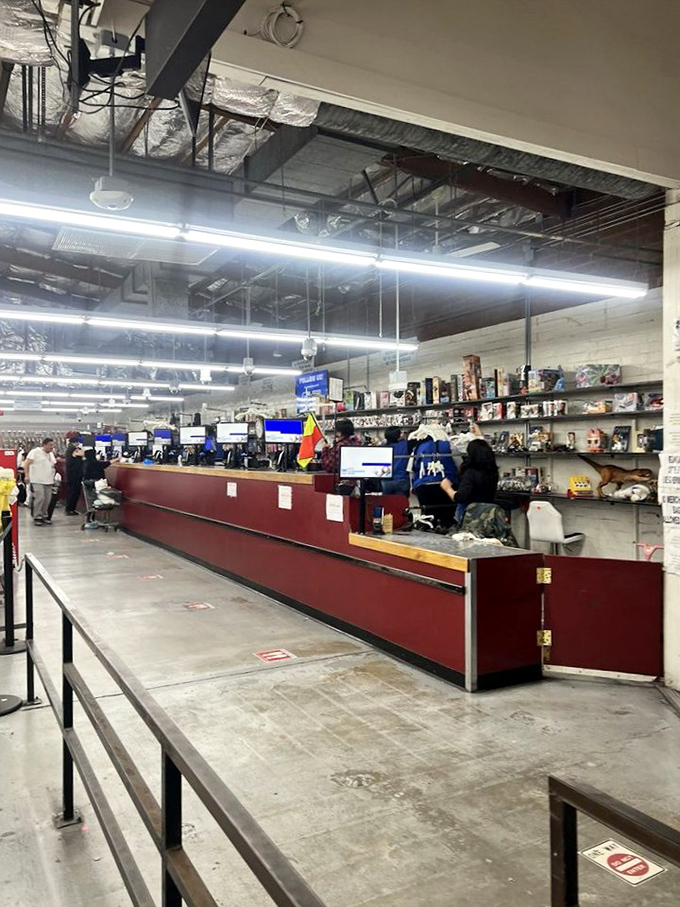 The final frontier: checkout counters where dreams become reality and wallets remain surprisingly intact.