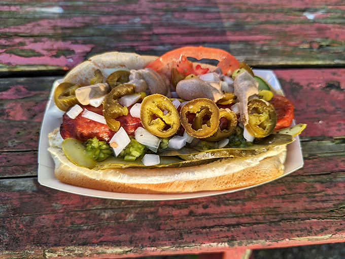 Chicago's finest export gets the royal treatment with all the traditional fixings that make Windy City proud.