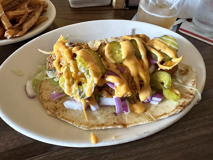 This isn't just a taco&mdash;it's a flavor fiesta on a plate, with house-made sauce that should be bottled and sold nationwide.