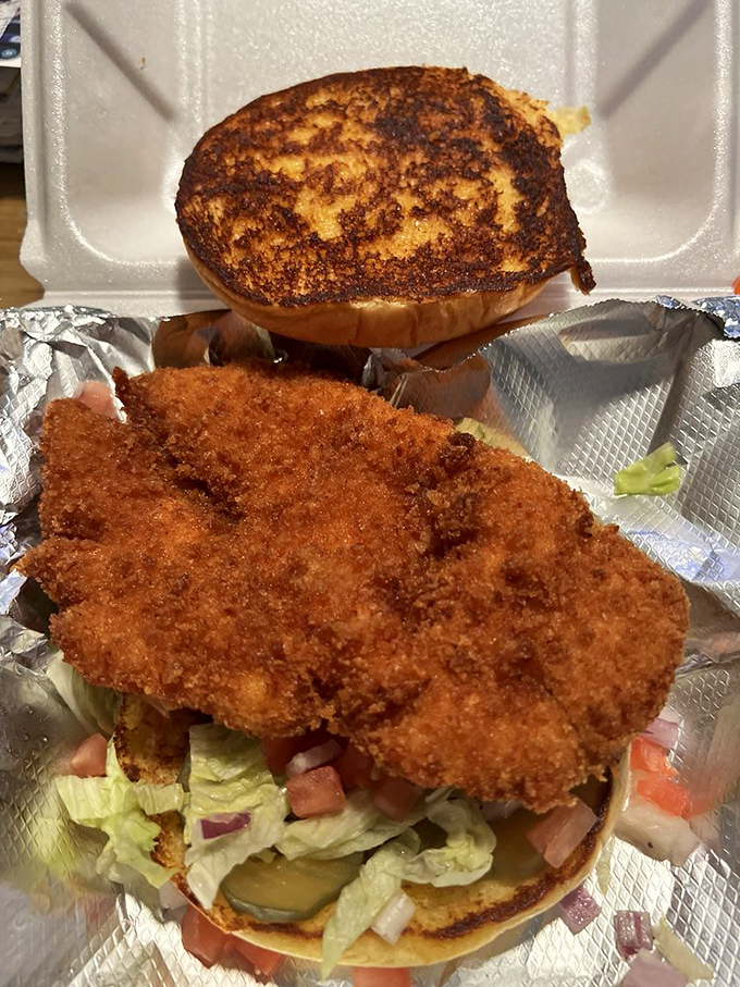 This chicken sandwich stands tall with the confidence of something that knows it's genuinely special.