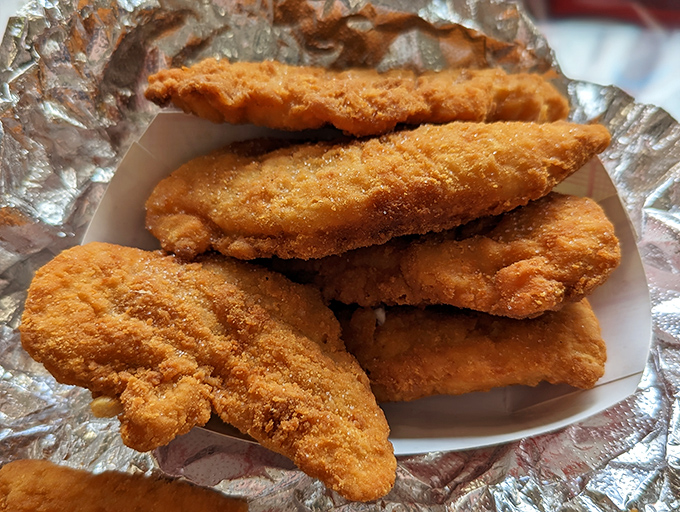 Chicken tenders that make you wonder why you ever bothered with fancy entr&eacute;es when this golden-fried perfection exists in the world.