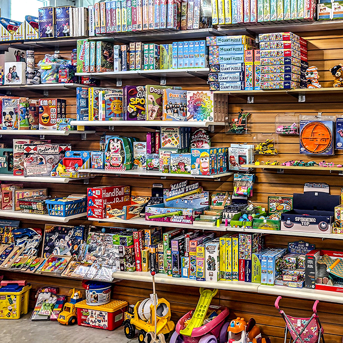 A toy section that makes grandparents say, "They don't make 'em like this anymore!" while secretly plotting birthday surprises for the grandkids.