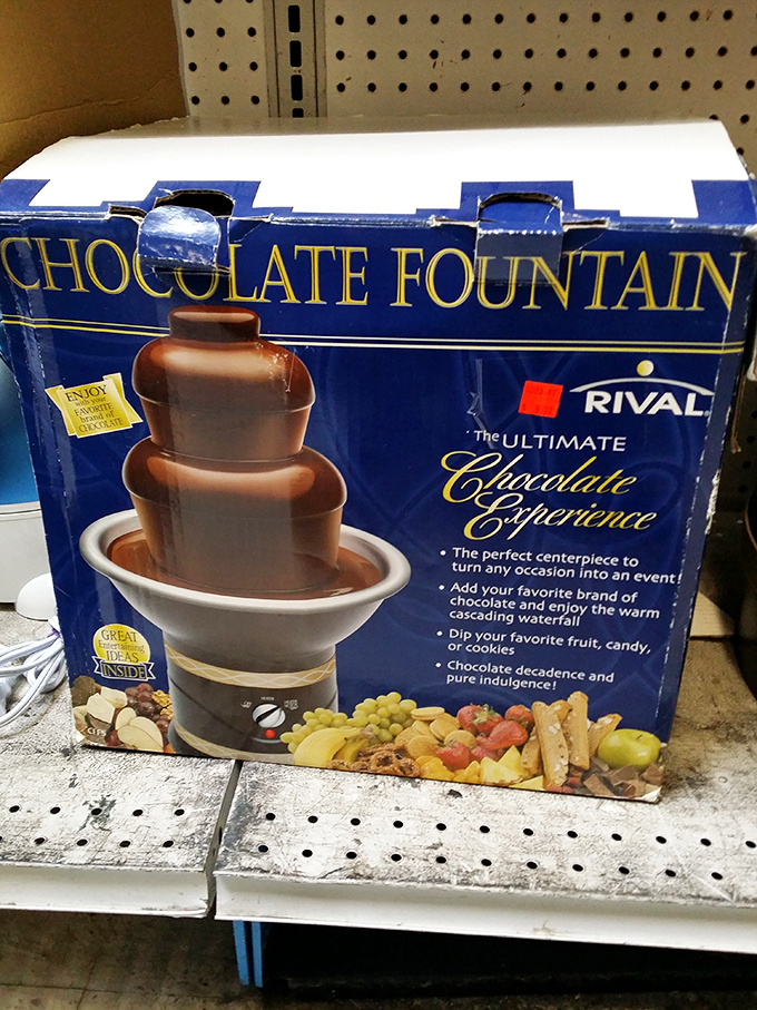 Someone's fondue party dreams are about to come true. This chocolate fountain is the definition of "one person's regret is another's delight."