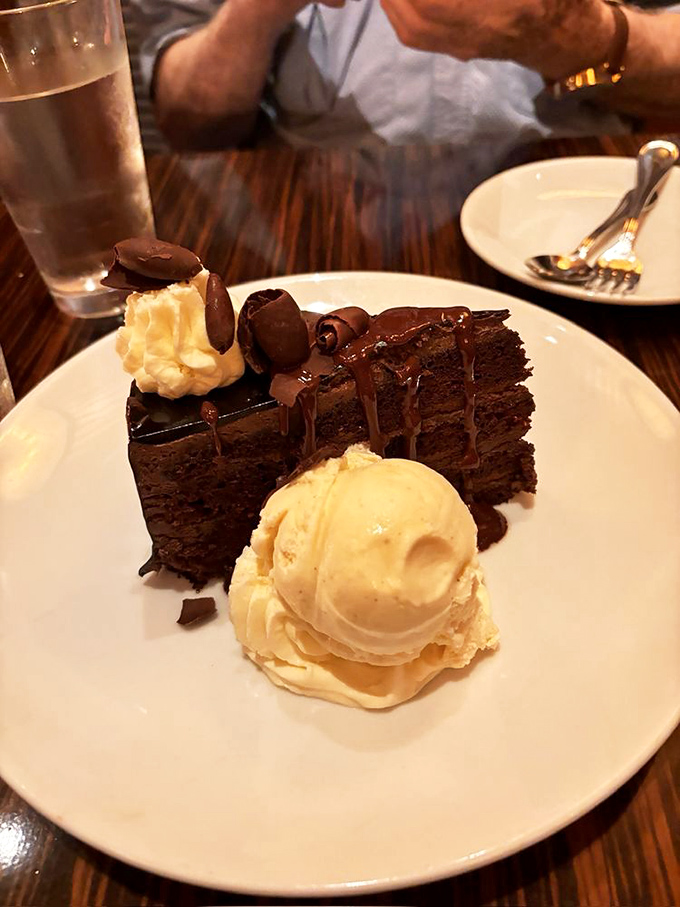 Chocolate cake with ice cream&mdash;the dynamic duo that's been ending meals on high notes since childhood, just all grown up now.