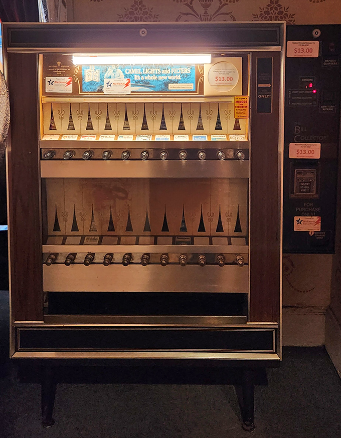 A vintage cigarette machine repurposed as decor &ndash; a nostalgic nod to pub culture of yesteryear that adds character to every corner.