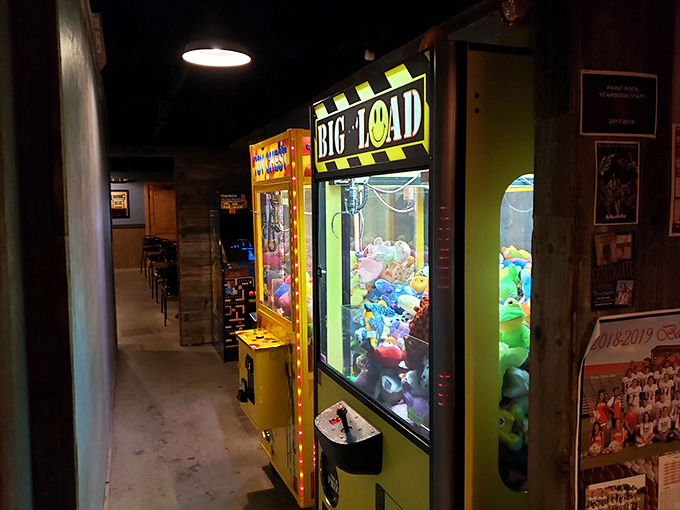 Even a steakhouse knows kids need entertainment&mdash;vintage claw machines and games offering post-dinner family challenges.
