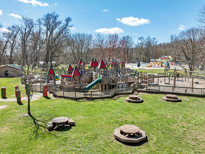 This playground castle proves that in Coshocton, even the youngest citizens get their own slice of kingdom to rule.