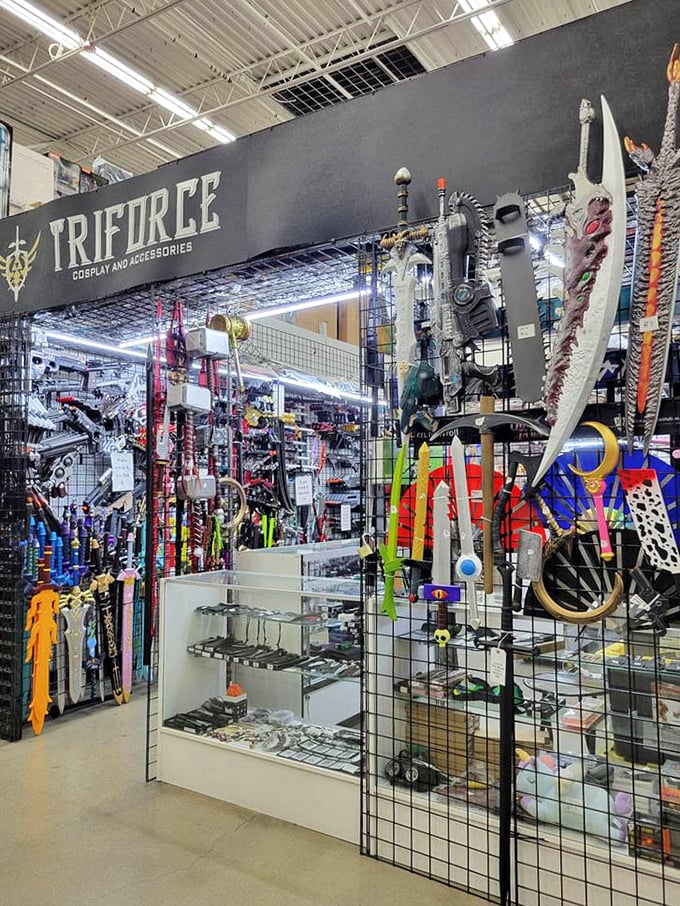 The Triforce booth isn't just selling cosplay gear&mdash;it's selling the chance to become your favorite character from head to toe.