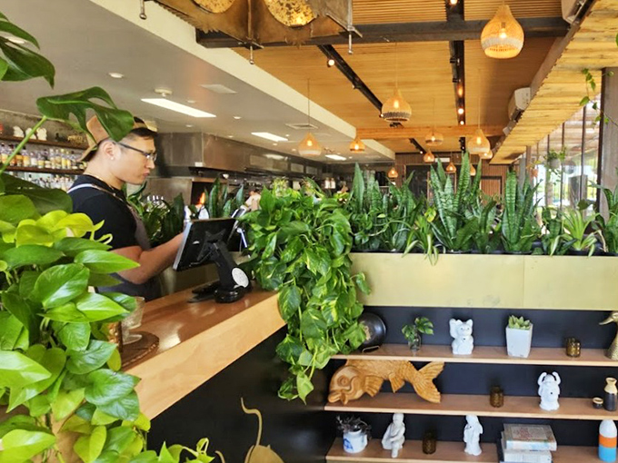 Plants bring life to the modern interior, creating an urban jungle where flavor explorers can discover new culinary territories.