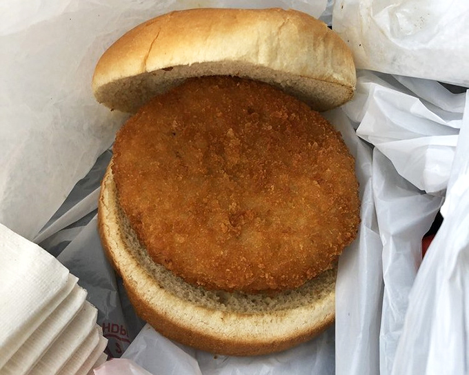 A crab cake sandwich that traveled from the coast just to make your lunch hour feel like a mini vacation.
