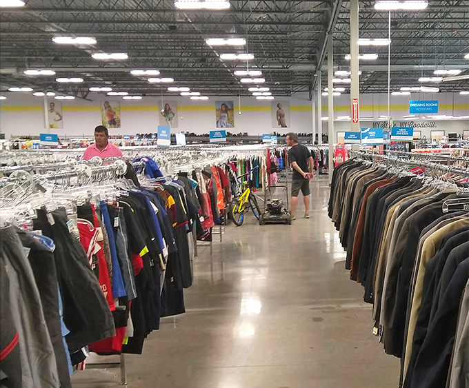 Fellow treasure hunters navigate the retail maze, each on their own quest for perfect finds.