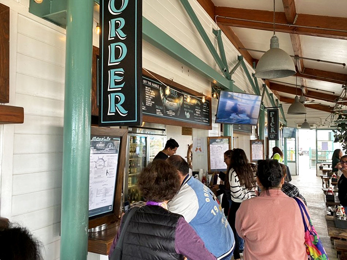 The universal language of waiting in line for great food. These folks aren't standing around for mediocre meals.