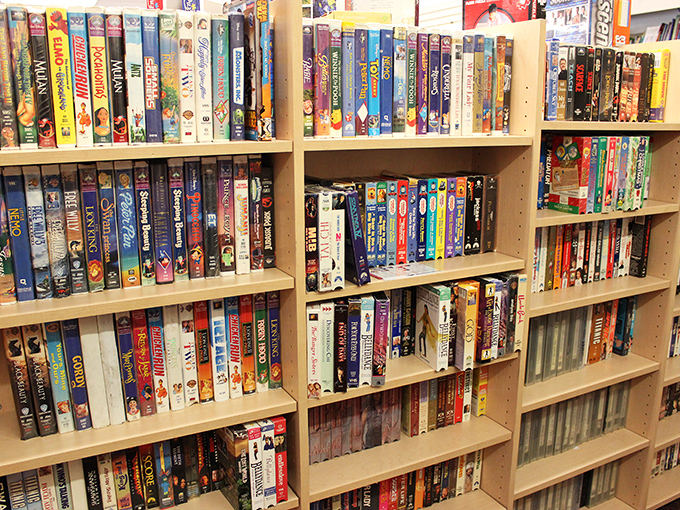 The DVD and media section is a nostalgic wonderland where physical media still reigns supreme and forgotten favorites await rediscovery for just a few dollars.