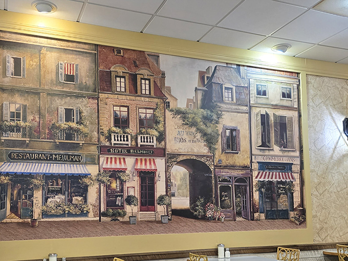 Wall decor that whispers stories of countless meals shared, creating atmosphere money simply cannot buy elsewhere.