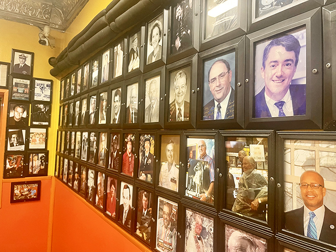 A wall of fame showcasing the politicians and personalities who've fallen under the spell of these legendary sandwiches.