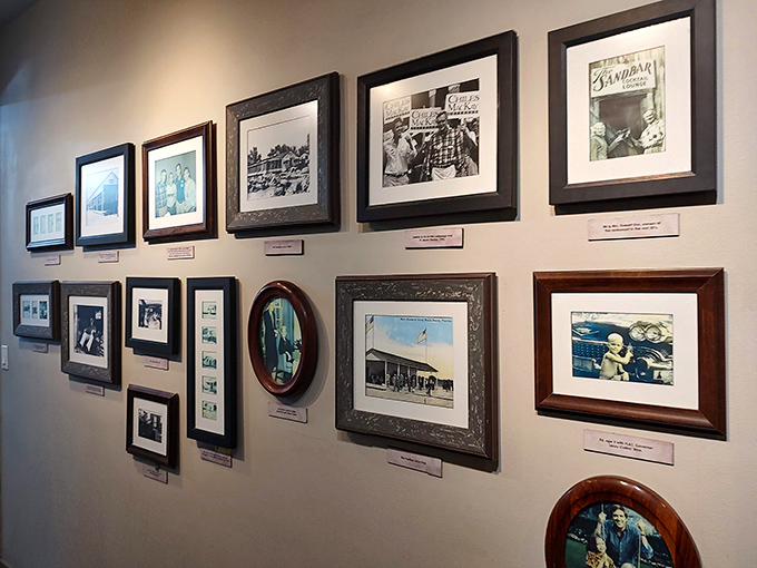 A wall of memories tells the Sandbar story better than any website could. History you can see while enjoying history you can taste.