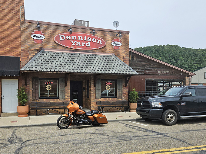 Dennison Yard showcases the town's railroad roots where iron horses once ruled the rails.