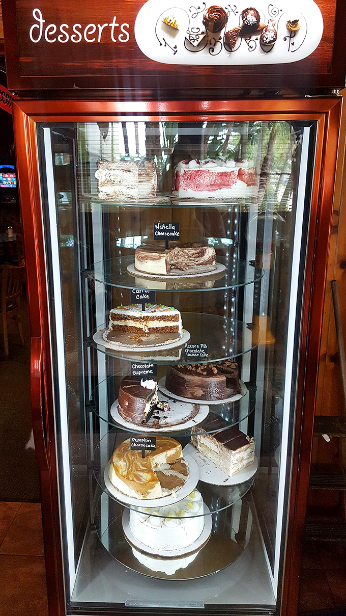 The dessert case&mdash;Florida's version of the Louvre. Each shelf displays edible masterpieces that make willpower completely irrelevant.