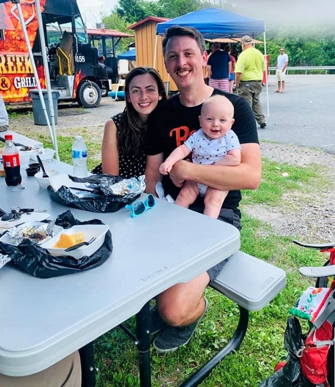 Nothing says "we made the right lunch decision" like the look of pure contentment on faces gathered around a table of Big Creek's finest.