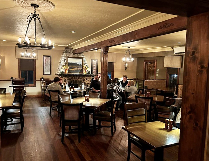 Evening conversations flow as freely as the wine in this dining room where strangers often leave as friends.