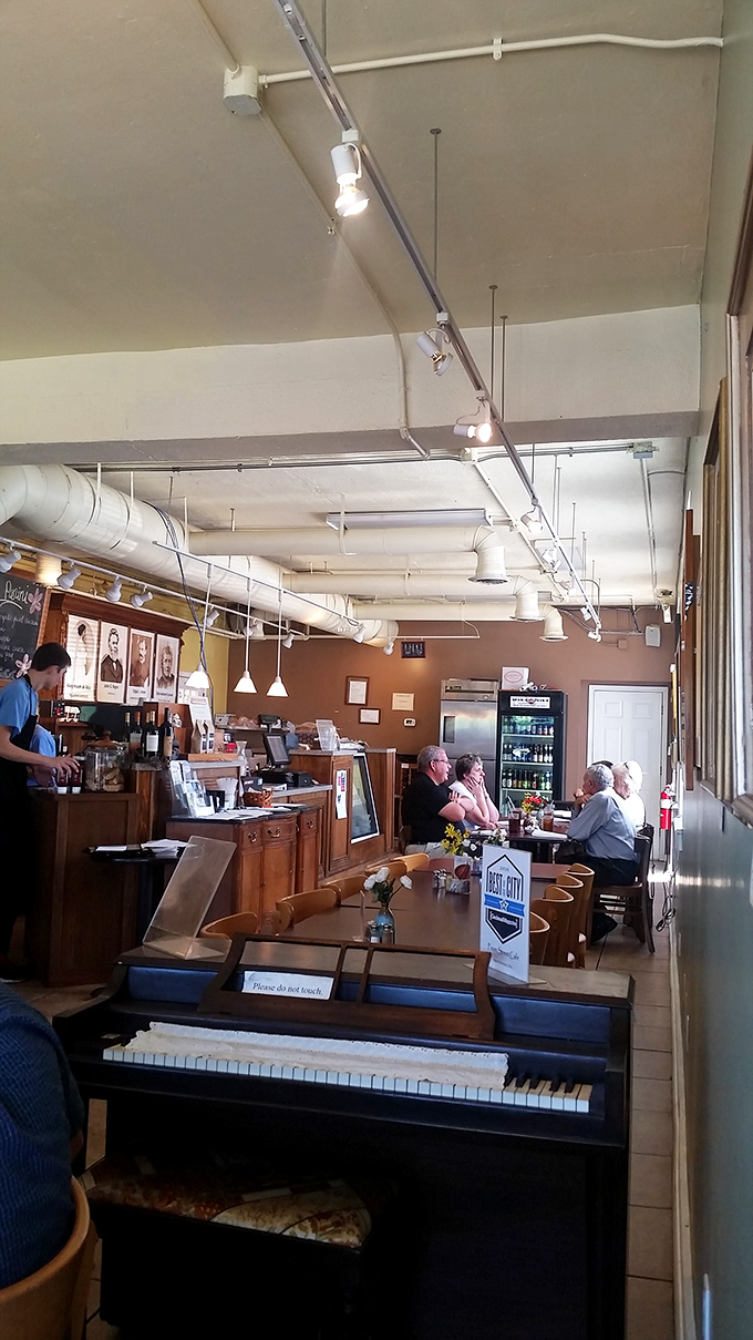 Where locals gather and the piano waits for someone brave enough to play. Every small town needs a gathering spot this inviting.