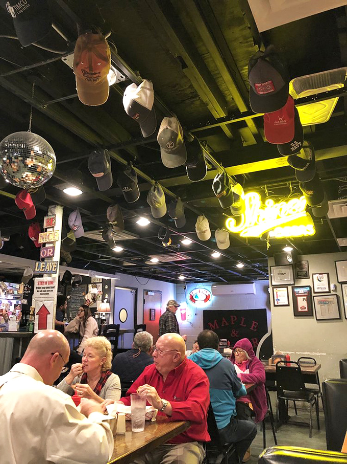 A packed house of happy diners&mdash;the universal language of "mmm" needs no translation when the food is this good.