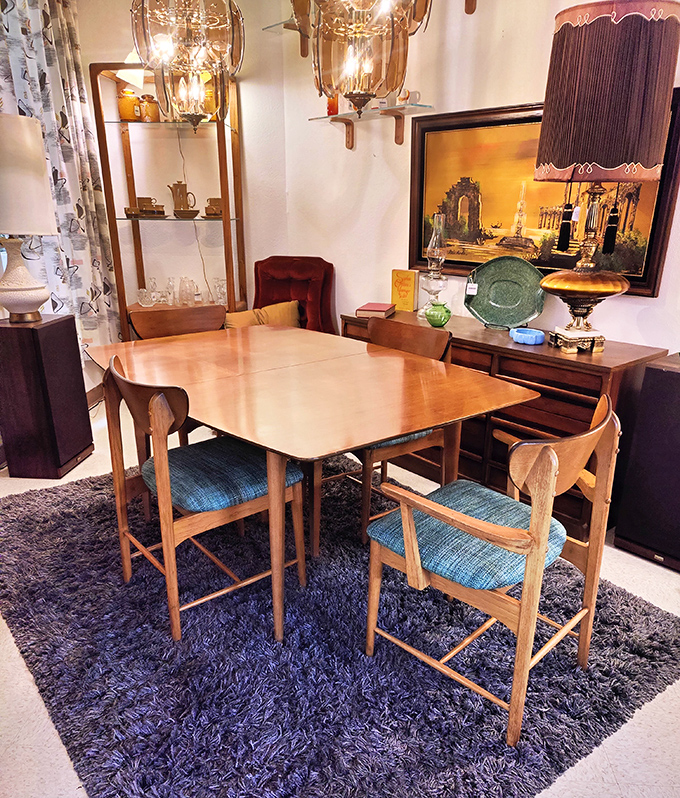 This dining set isn't just furniture—it's a time machine to family dinners where "streaming" meant what gravy did on mashed potatoes.