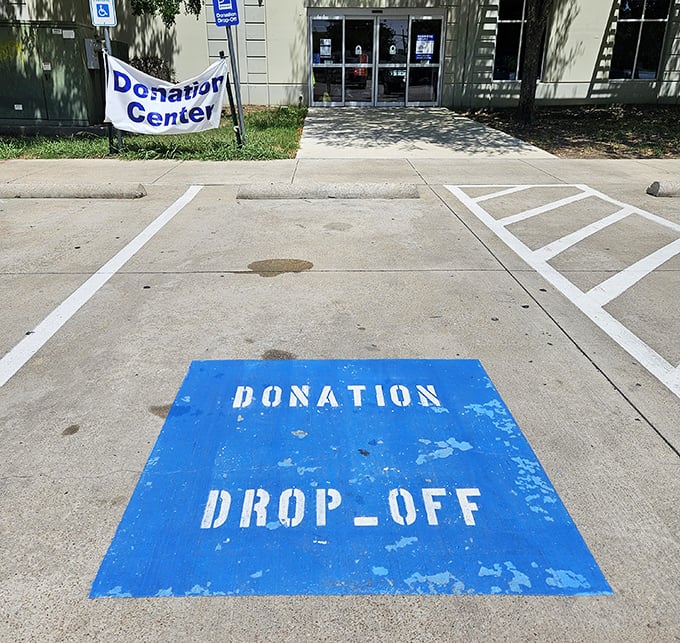 The donation drop-off: where yesterday's impulse buys become tomorrow's treasured finds for someone new.