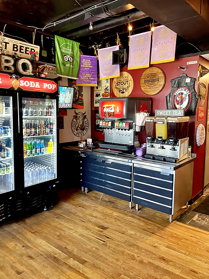 A drink station that understands barbecue's thirst-inducing powers. Sweet tea and barbecue&mdash;a romance written in the Southern stars.